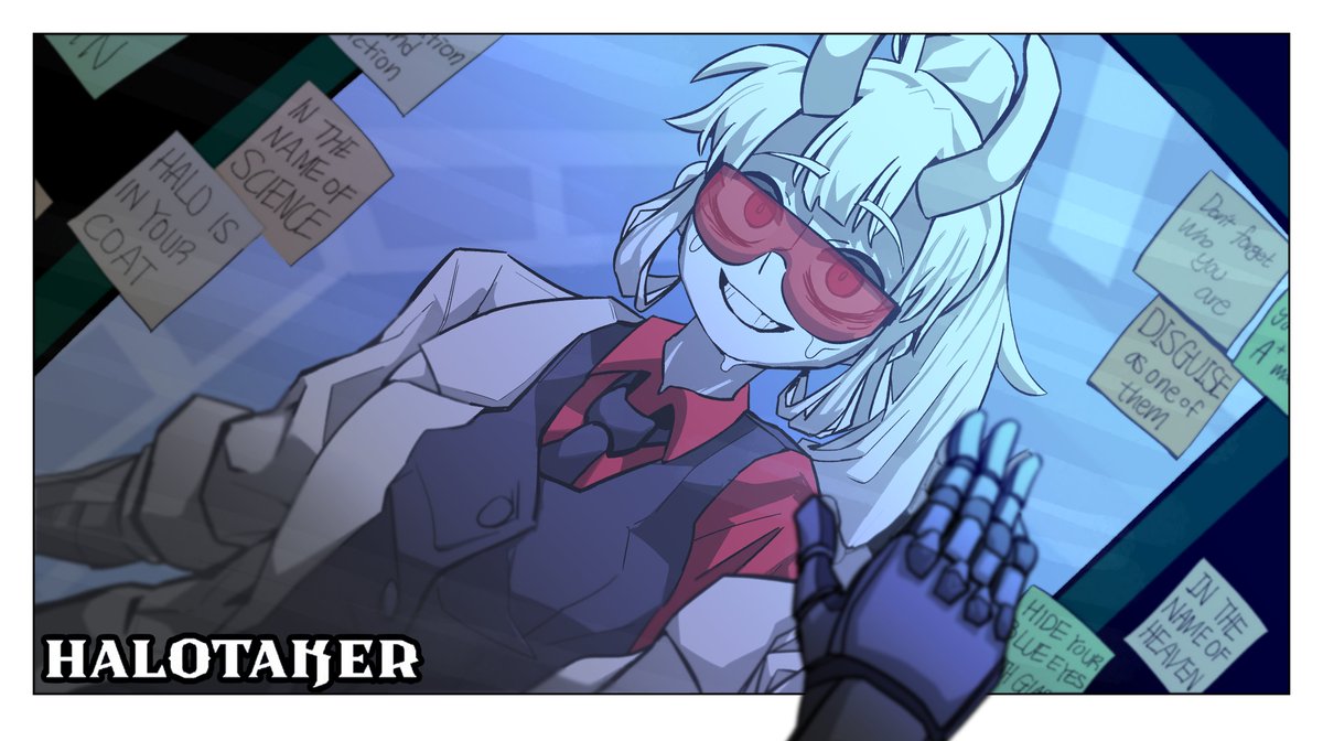 Lemontansan on Twitter: "헬테이커 로어마스터 #Helltaker Loremaster #Helltakerfanart 'Halotaker' 🤫🤭…