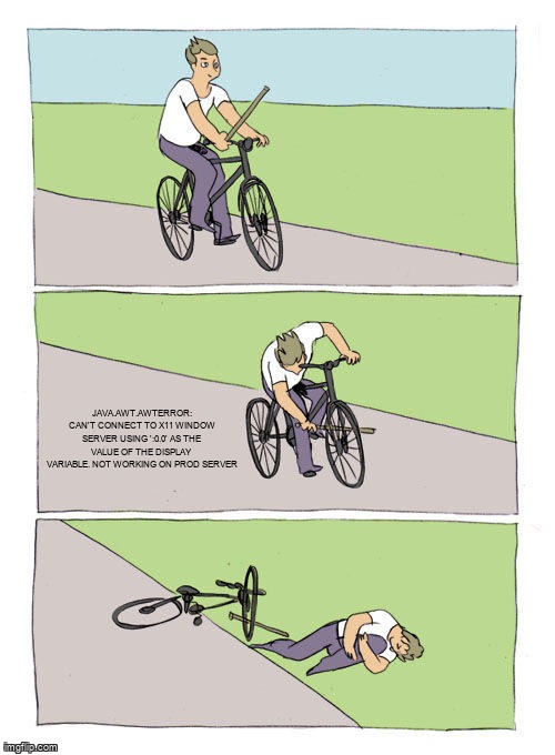 Meme Overflow On Twitter Java Awt Awterror Cant Connect To X11