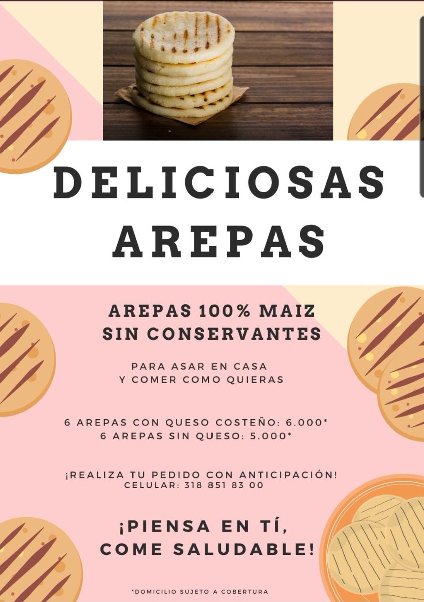 Increíble motivo Encantador publicidad para vender arepas amplificación ...