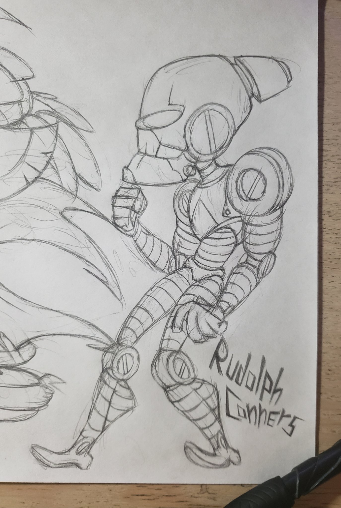 Rudolph Drawing In Pencil