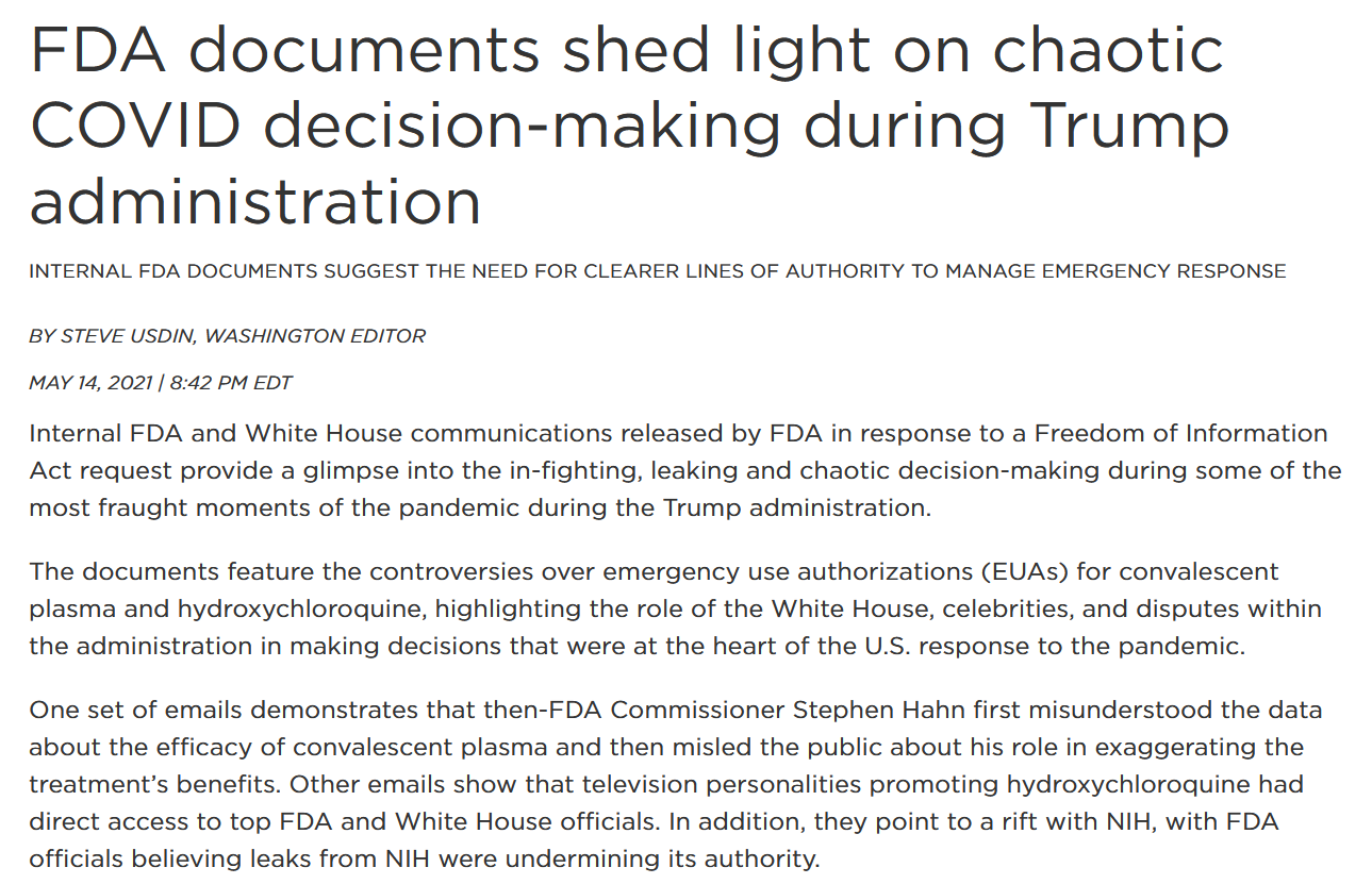Steve Usdin On Twitter Fda Commissioner Hahn Misled The Public Cber
