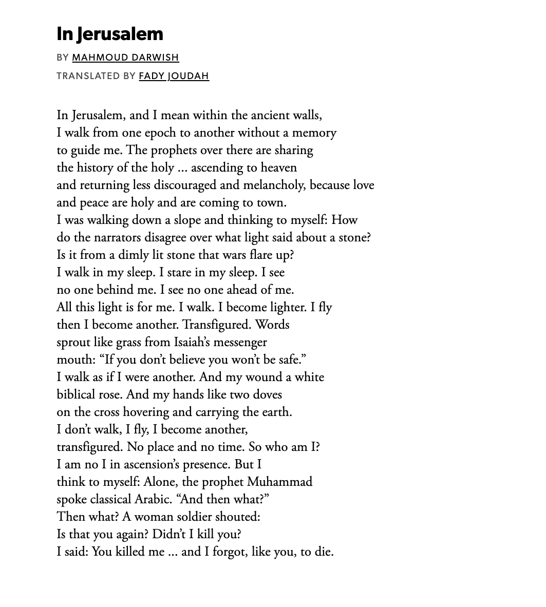 Mahmoud Darwish Poems In Arabic