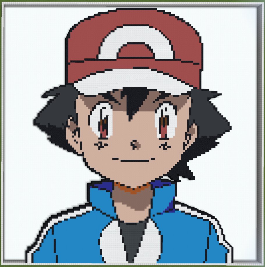 Pokemon Minecraft Pixel Art Ash