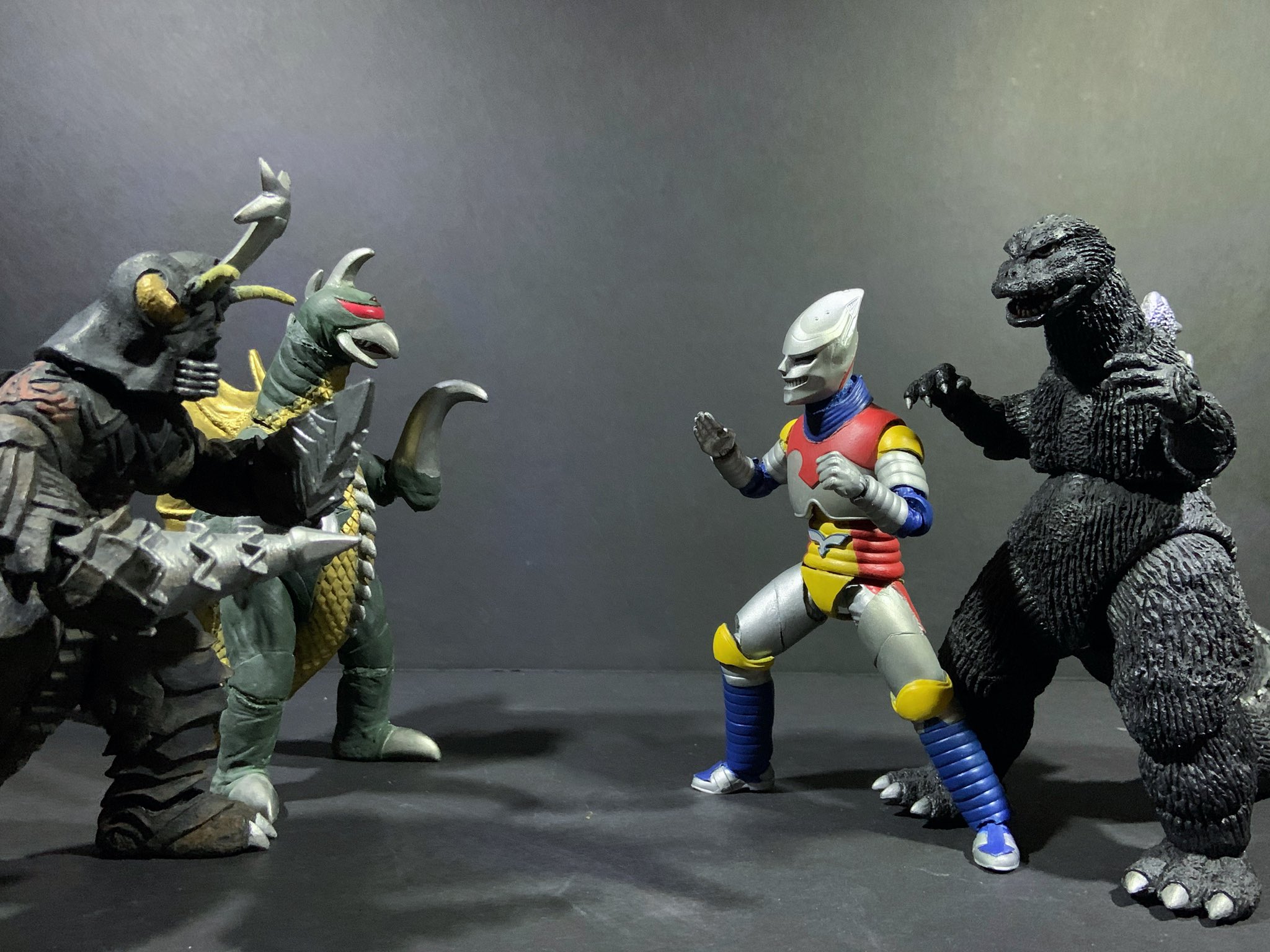 Godzilla And Jet Jaguar Vs Megalon And Gigan