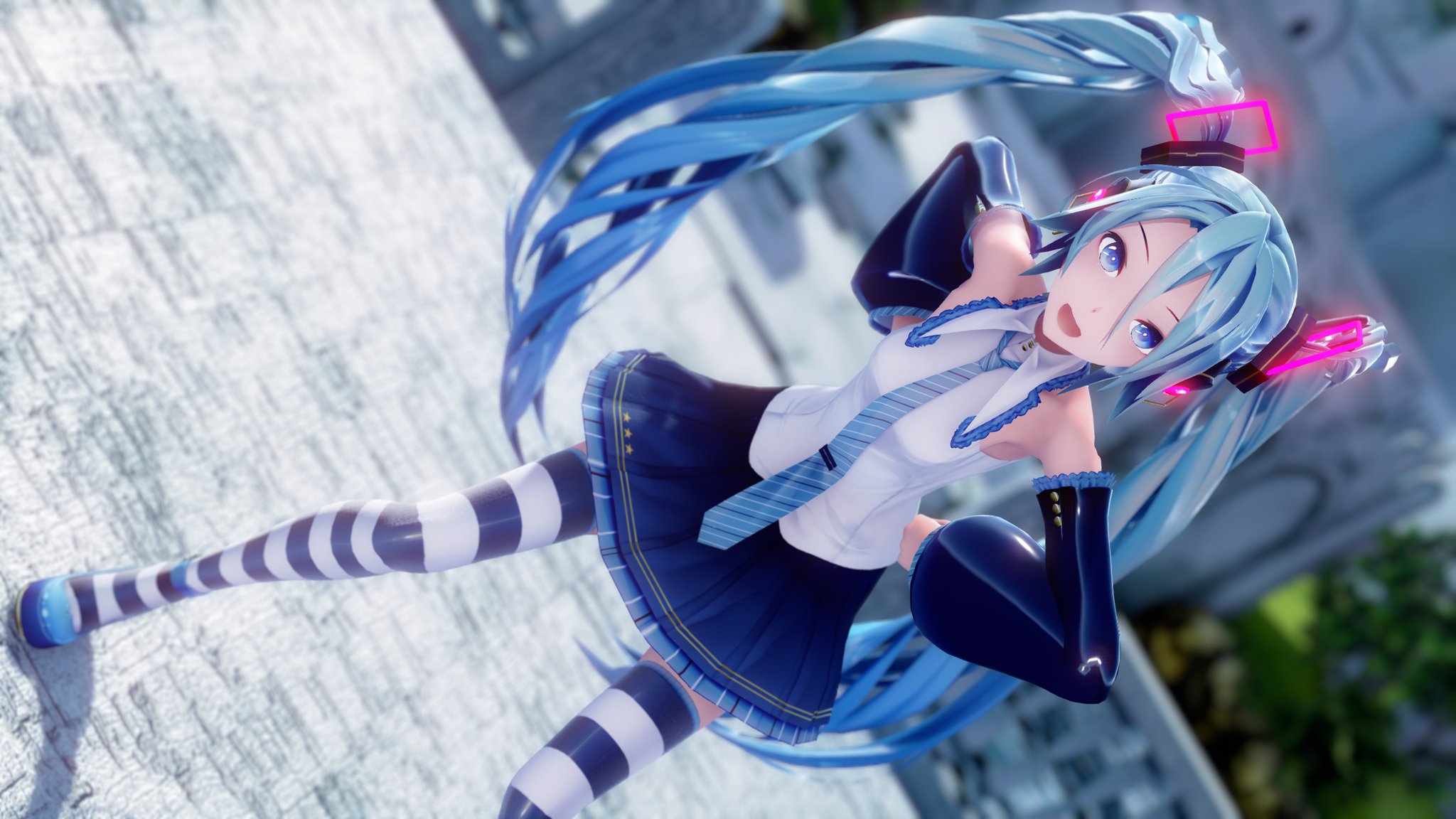 8THMMD on Twitter: "前々回ツイートで軽く触れましたが次回の動画はREM式10thミクさんで「セカイ」の予定です。ツインテとネクタイとスカートに剛体仕込んだので破綻軽減した ...