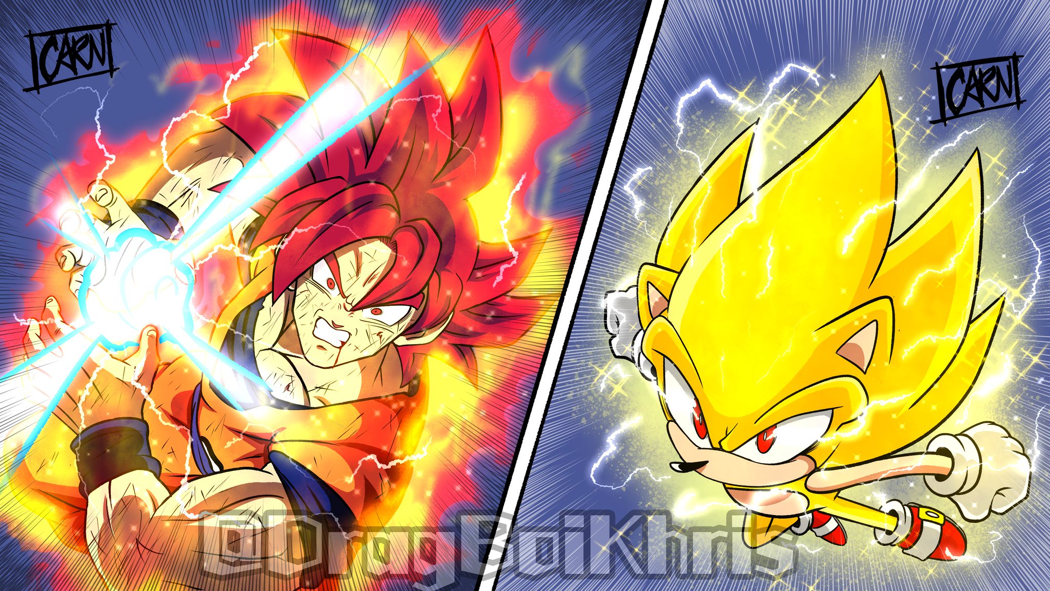Goku Vs Sonic Wallpaper