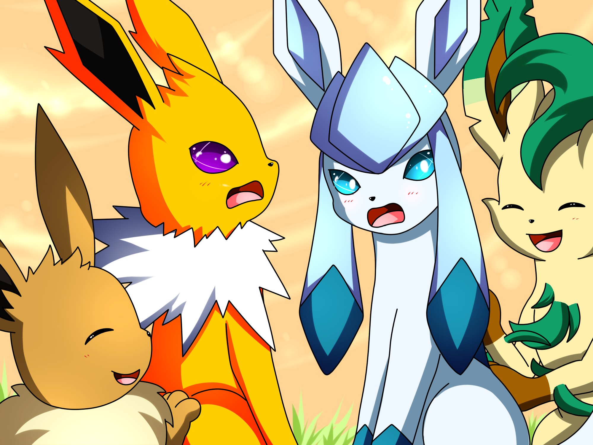 Jolteon And Glaceon Love