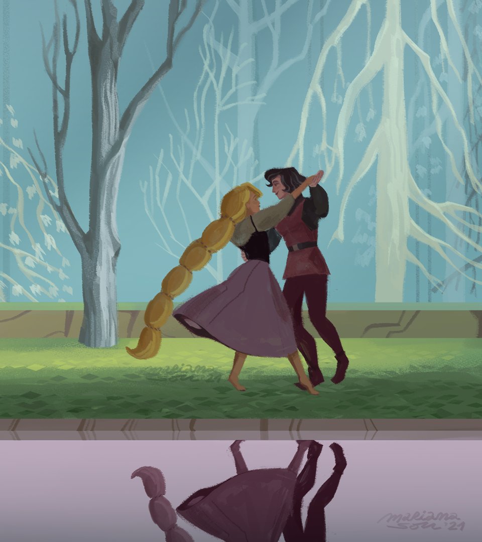 Sleeping Beauty And Prince Phillip Dancing In The Forest