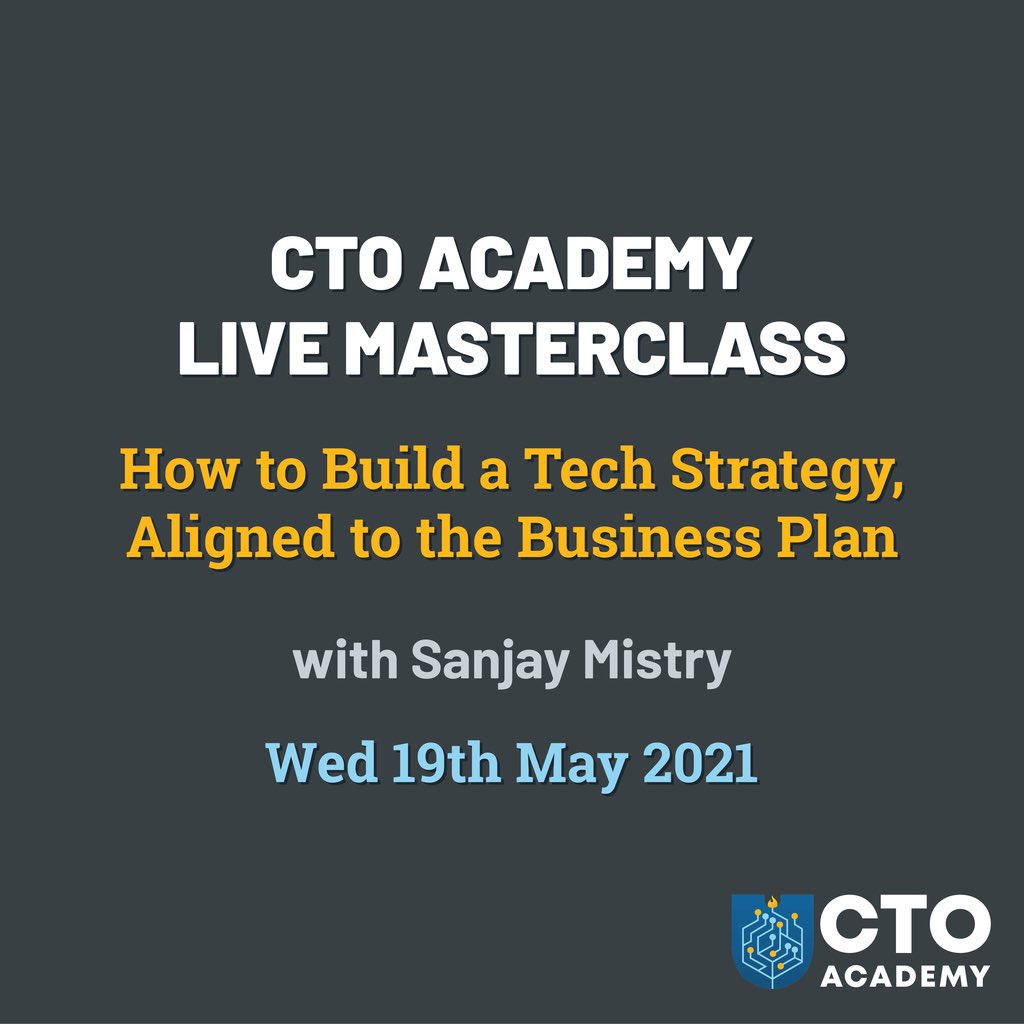 CTO Academy on Twitter: "Less than 24 hours until the CTO Academy Live Masterclass with CTO and ...