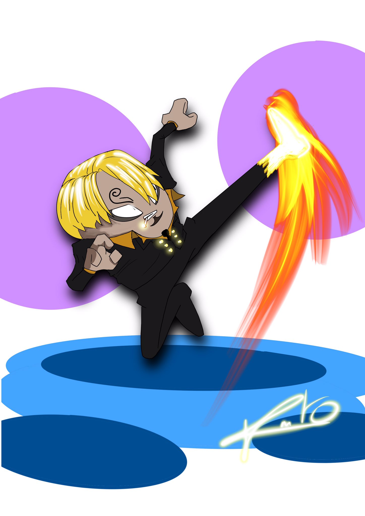 One Piece Sanji Fire Kick