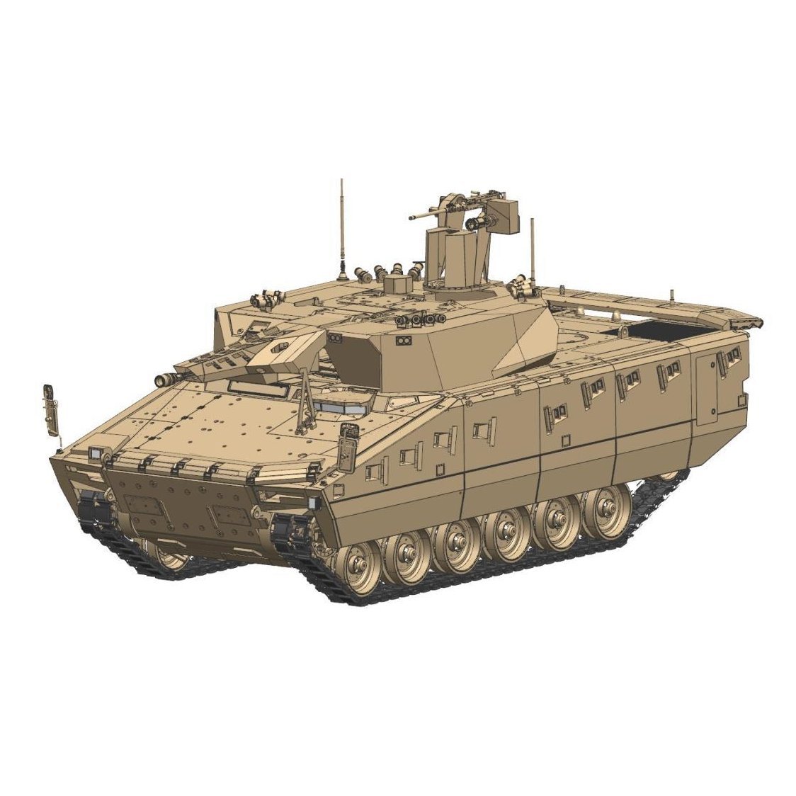 Jon Hawkes on Twitter: "Render of Rheinmetall Lynx KF41 with Rheinmetall ADS (StrikeShield in US ...