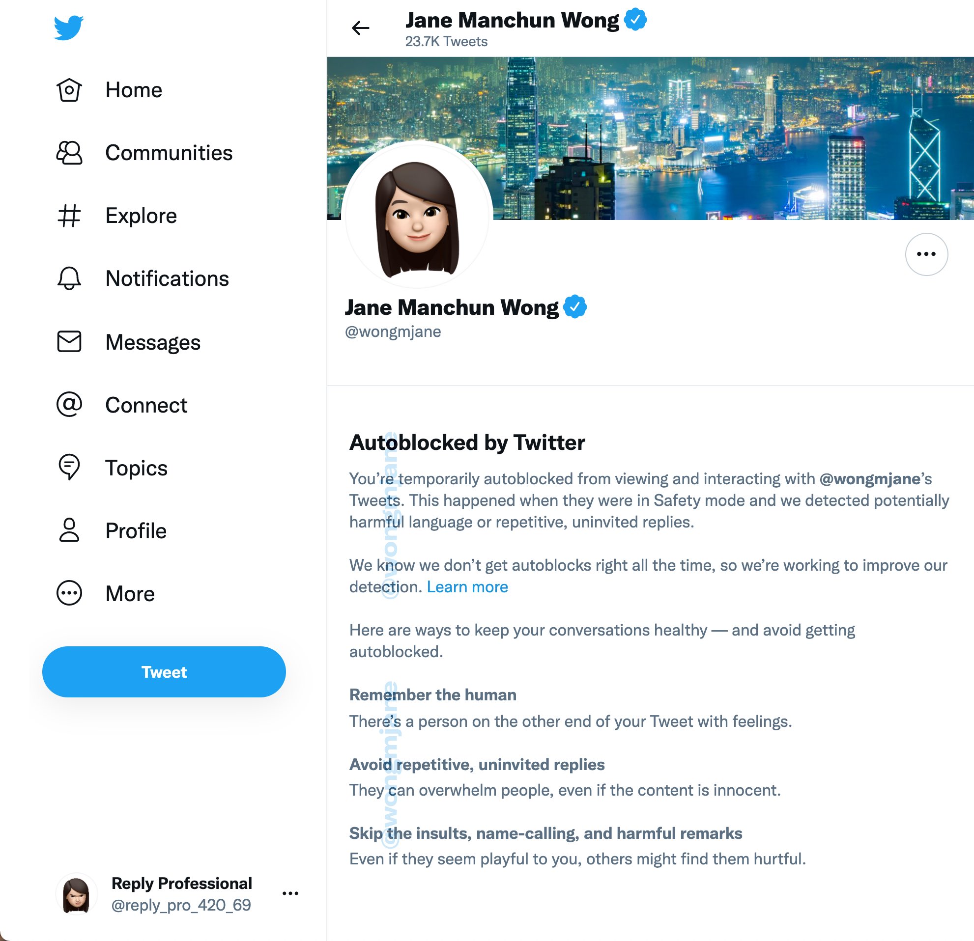 Twitter Profile Page Layout