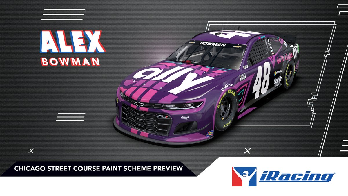 Hendrick paint schemes for Chicago street iRacing event : r/NASCAR
