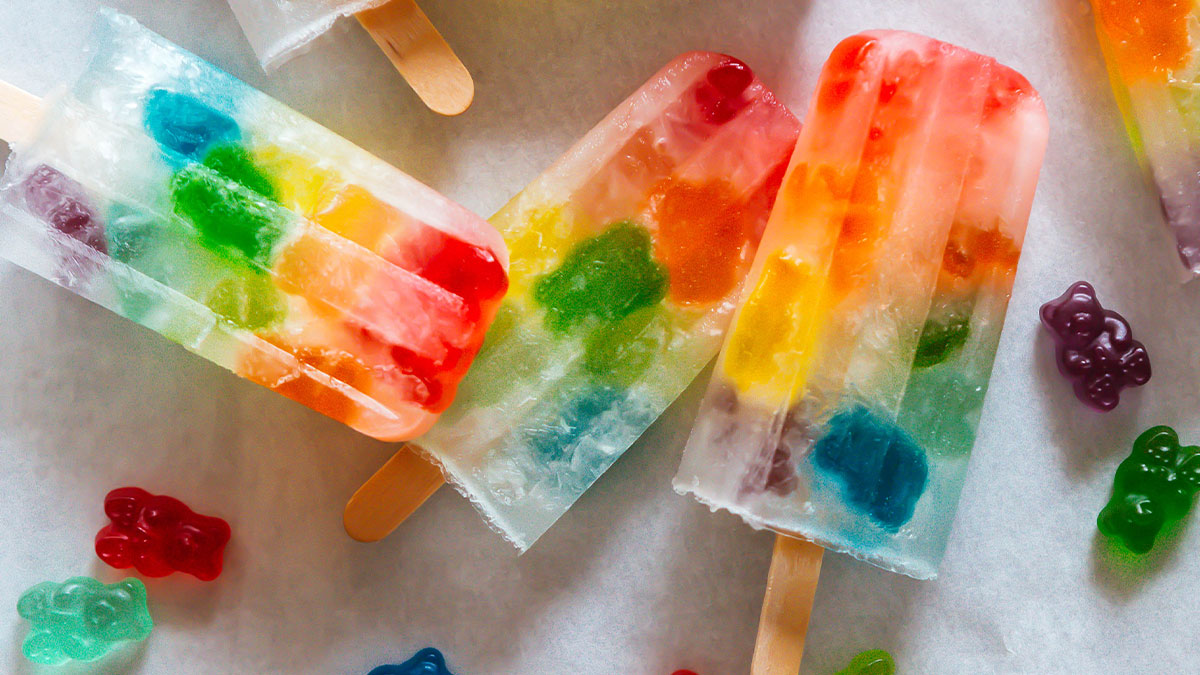 Vodka Gummy Bear Popsicles