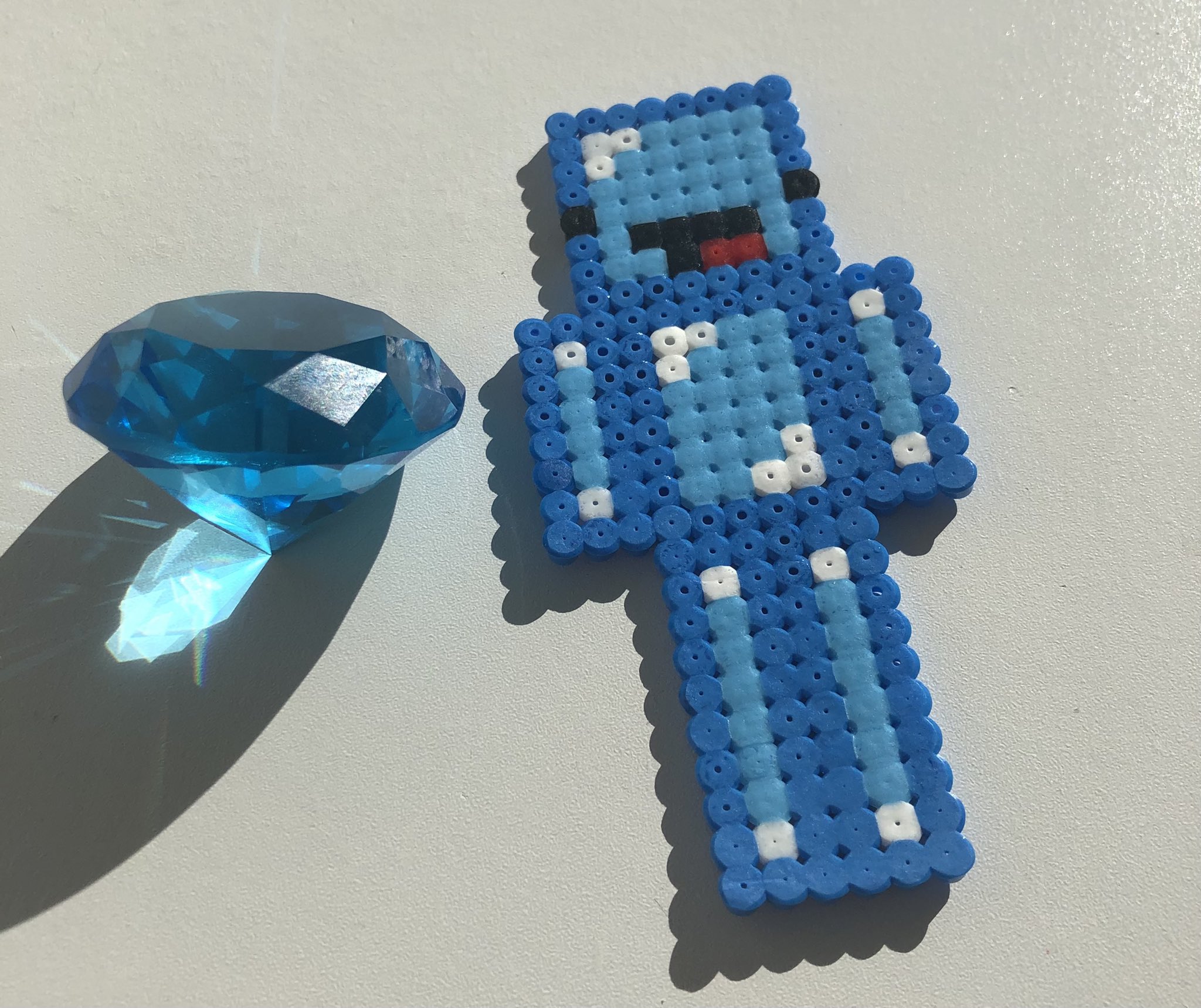 Diamond Helmet Minecraft Perler Beads