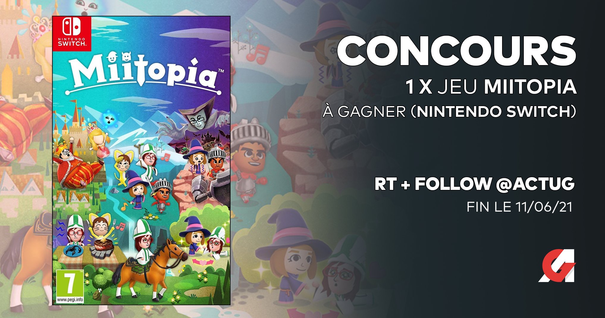 Concours ActuGaming: gagner un jeu vidéo "Miitopia" sur Switch