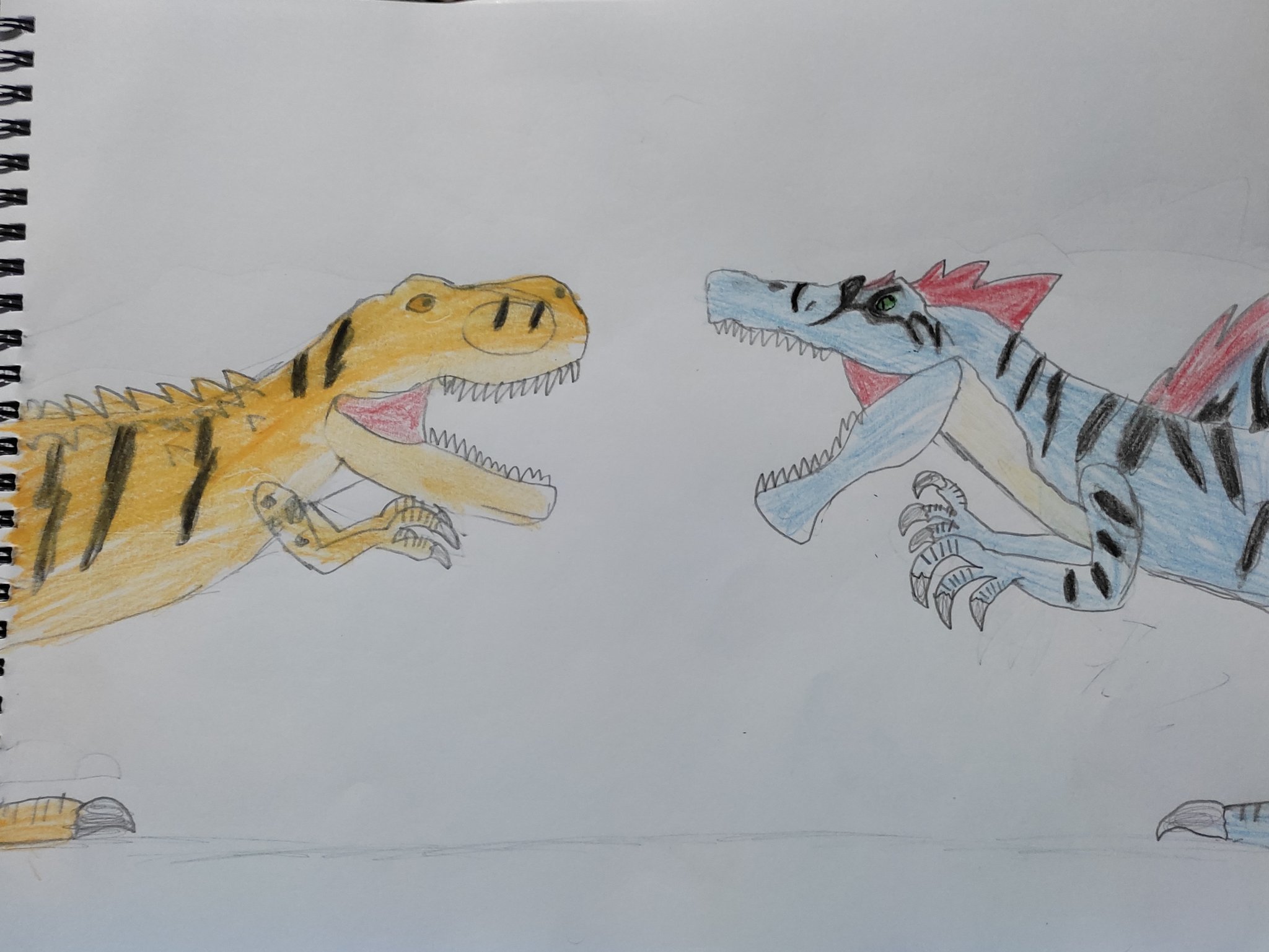 T Rex Vs Spinosaurus Drawing T Rex Vs Spinosaurus (Jurassic Park 3) By