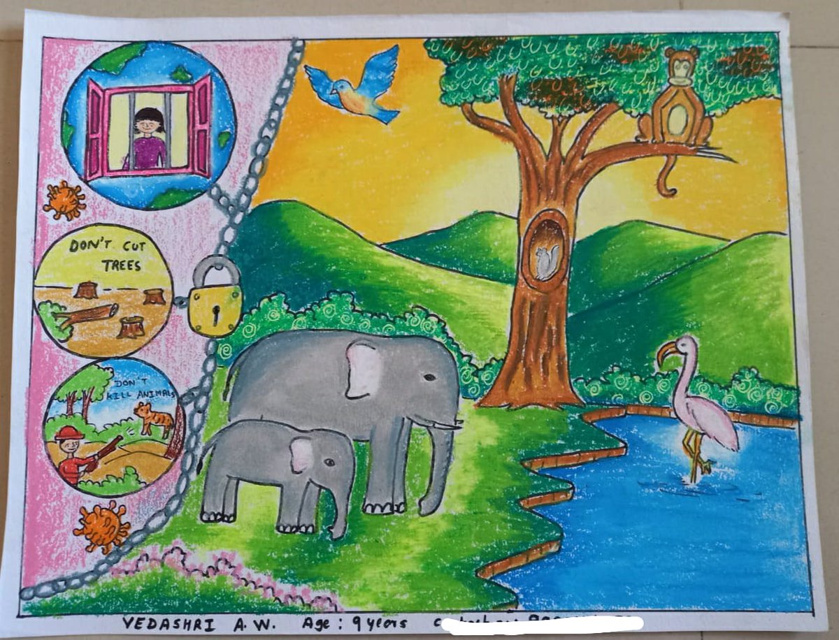 Save Forest,Save Trees,Save Wildlife Drawing|Save Animals