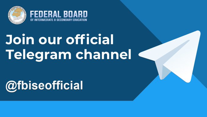 FBISE (Official) on Twitter: "Join our official telegram channel so that you will never miss any ...