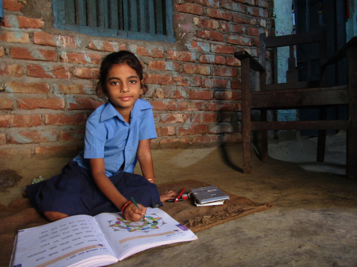 Indian Poor Children Studying