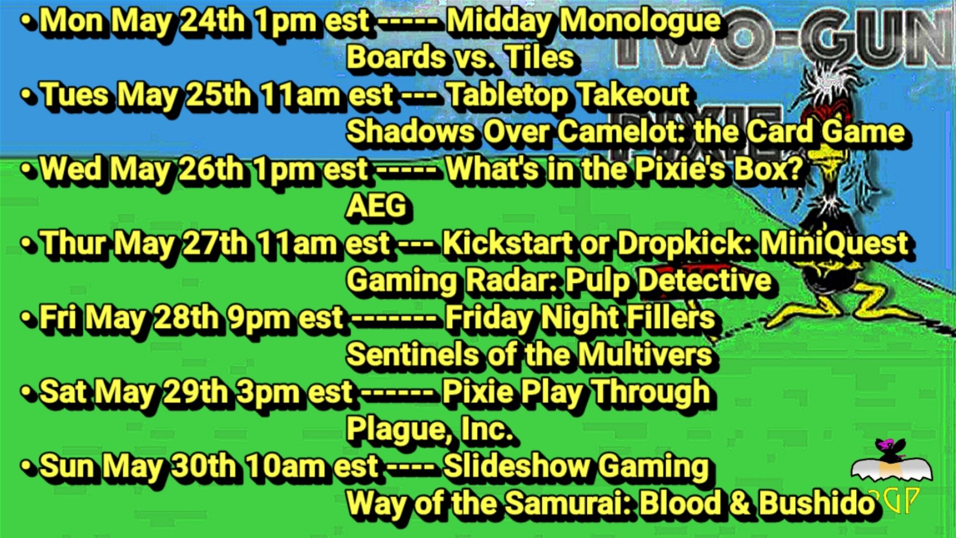 Two-Gun Pixie on Twitter: "Not only do you get a new video everyday watch for a bonus live play ...