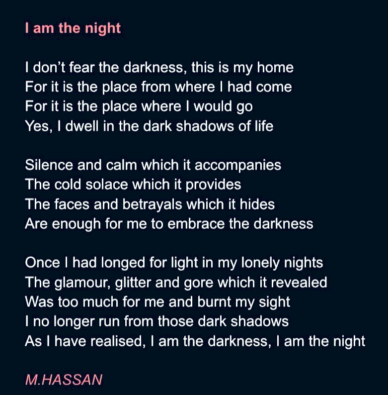 Darkness I Am Poem