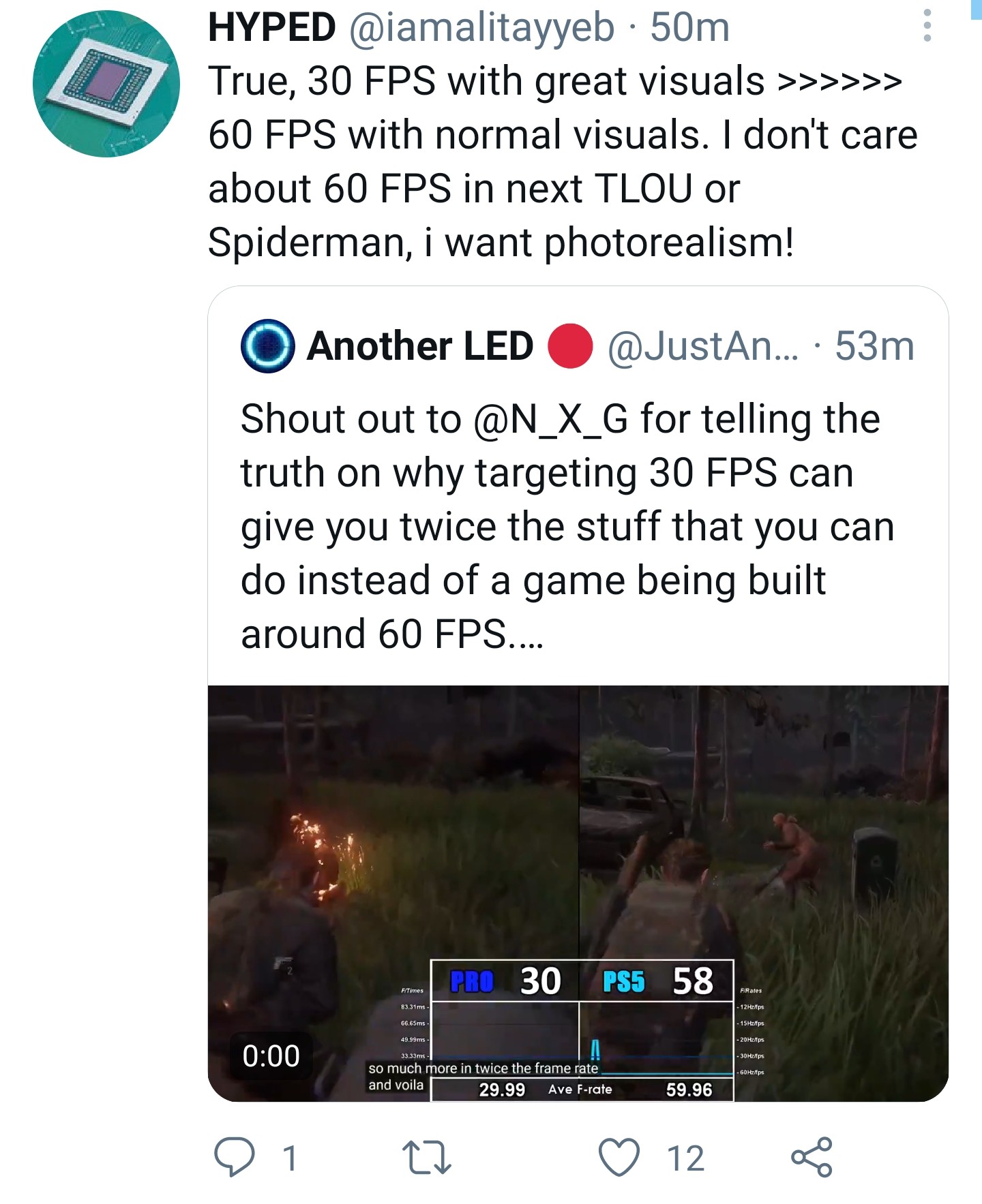 Xbox_Serious_X|S on Twitter: "Vocal Playstation insiders capping for the 30FPS cinematic ...