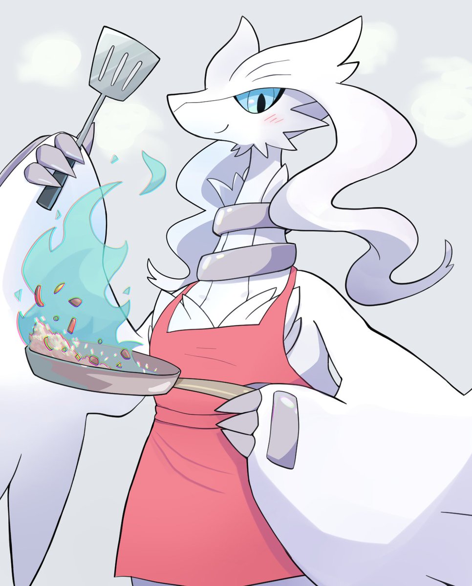 「Reshiram cooks something yummy 」|Komanyachiのイラスト