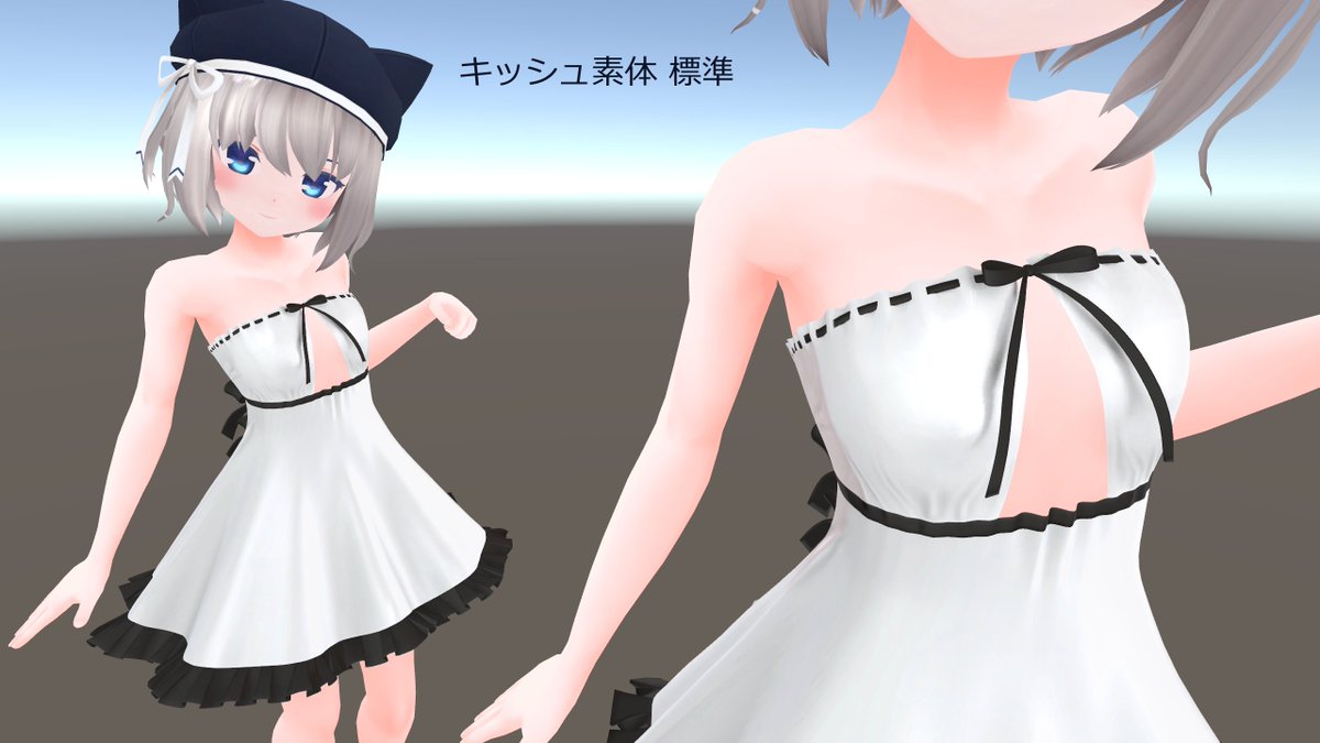 空々こん on Twitter: "#空々神社社務所 Boothにて #VRChat 等VRSNS向け キッシュ用素体 (標準/たわわ胸) 用の3D衣装 「ワンピース2」を発売開始 ...