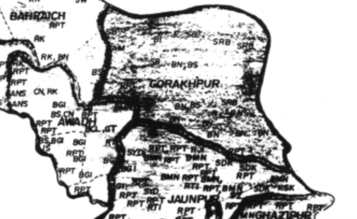 A Map of landholdings in Central UP (Awadh) & East UP (Purvanchal) in ...