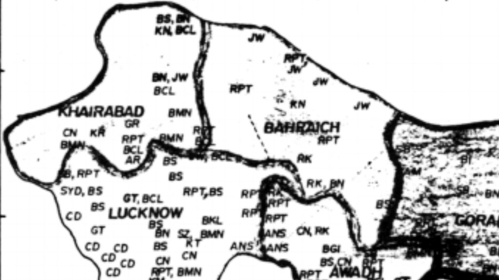 A Map of landholdings in Central UP (Awadh) & East UP (Purvanchal) in ...