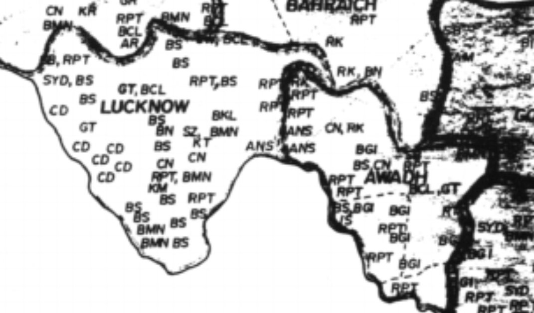 A Map of landholdings in Central UP (Awadh) & East UP (Purvanchal) in ...