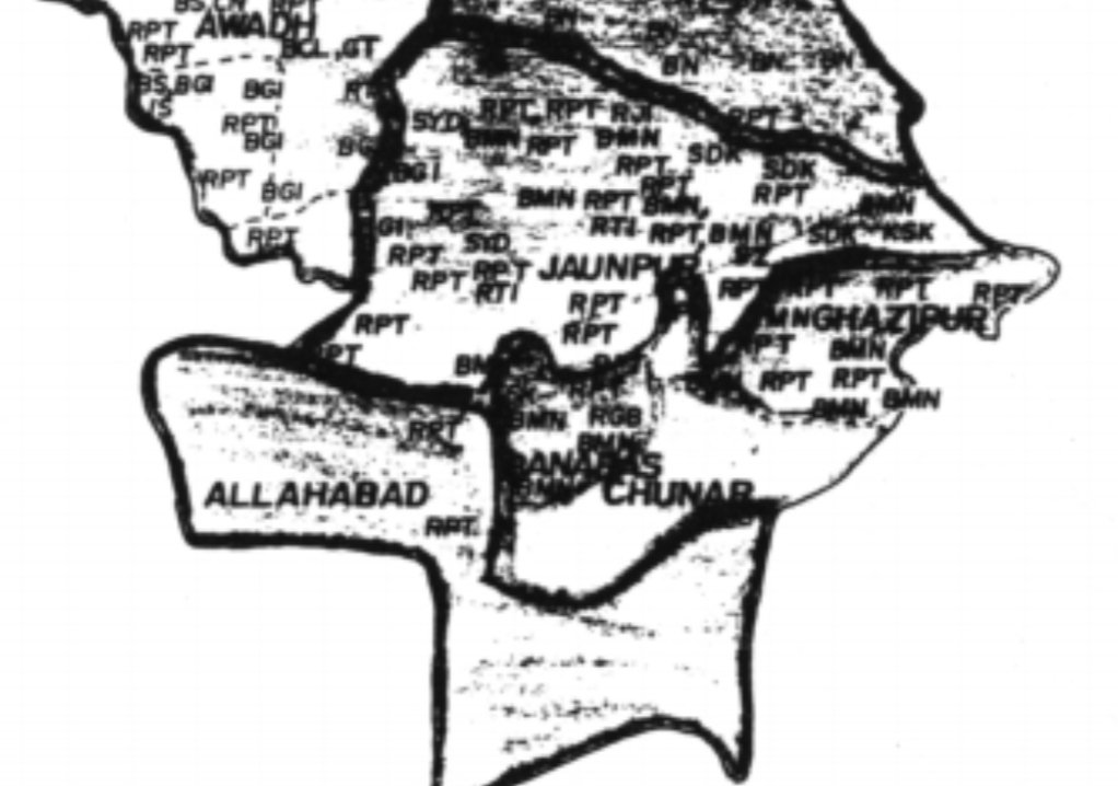 A Map of landholdings in Central UP (Awadh) & East UP (Purvanchal) in ...