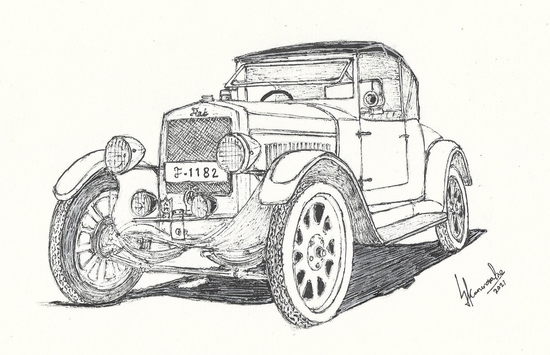 1920s Cars Drawing