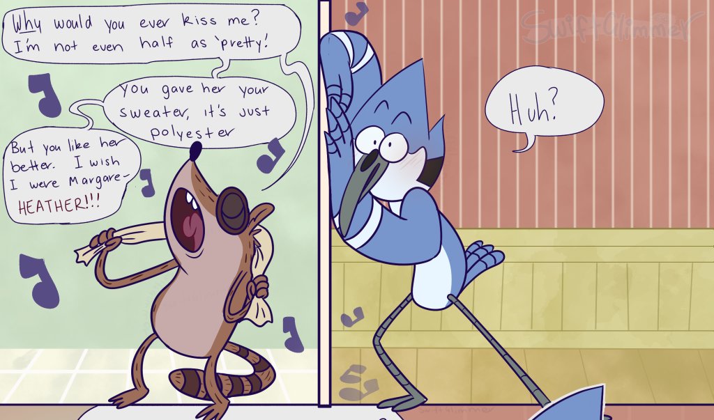Regular Show Rigby And Mordecai Kiss