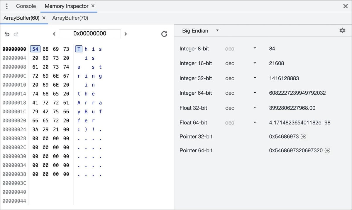 Three.js on Twitter: "Chrome 91 DevTools allows inspecting ArrayBuffers 🎉 https://t.co/4LhSpakeBX…
