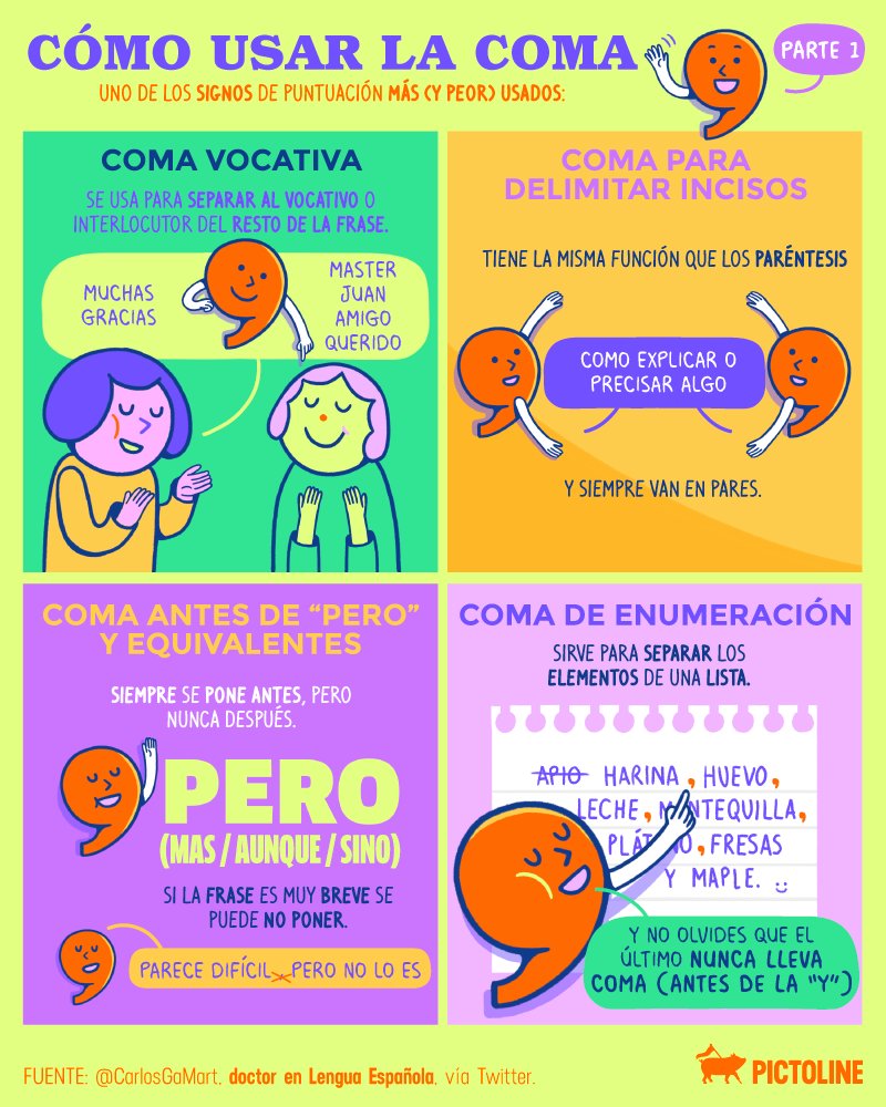 Pictoline On Twitter La Coma Es Uno De Los Signos De Puntuación Más