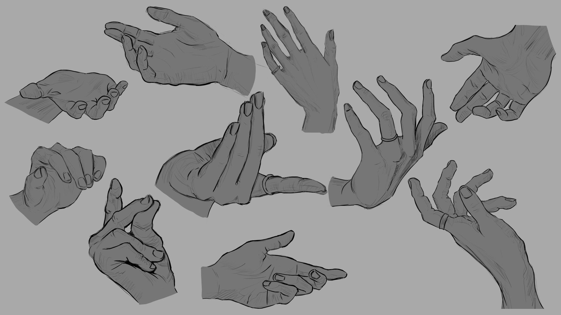 Hand Reference Drawing Holding