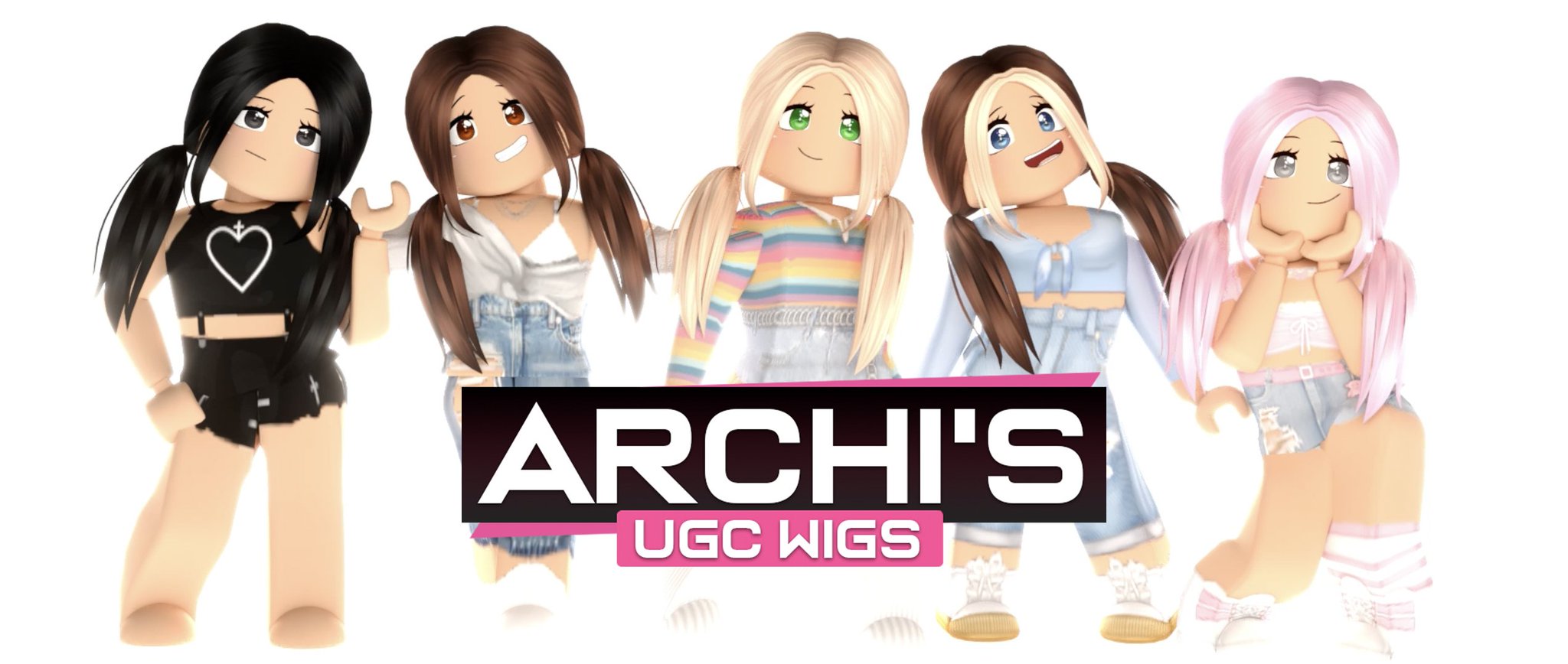 Archi_tecture on Twitter: "💜Aesthetic low piggytails out in 5 colours on the Roblox catalog now ...