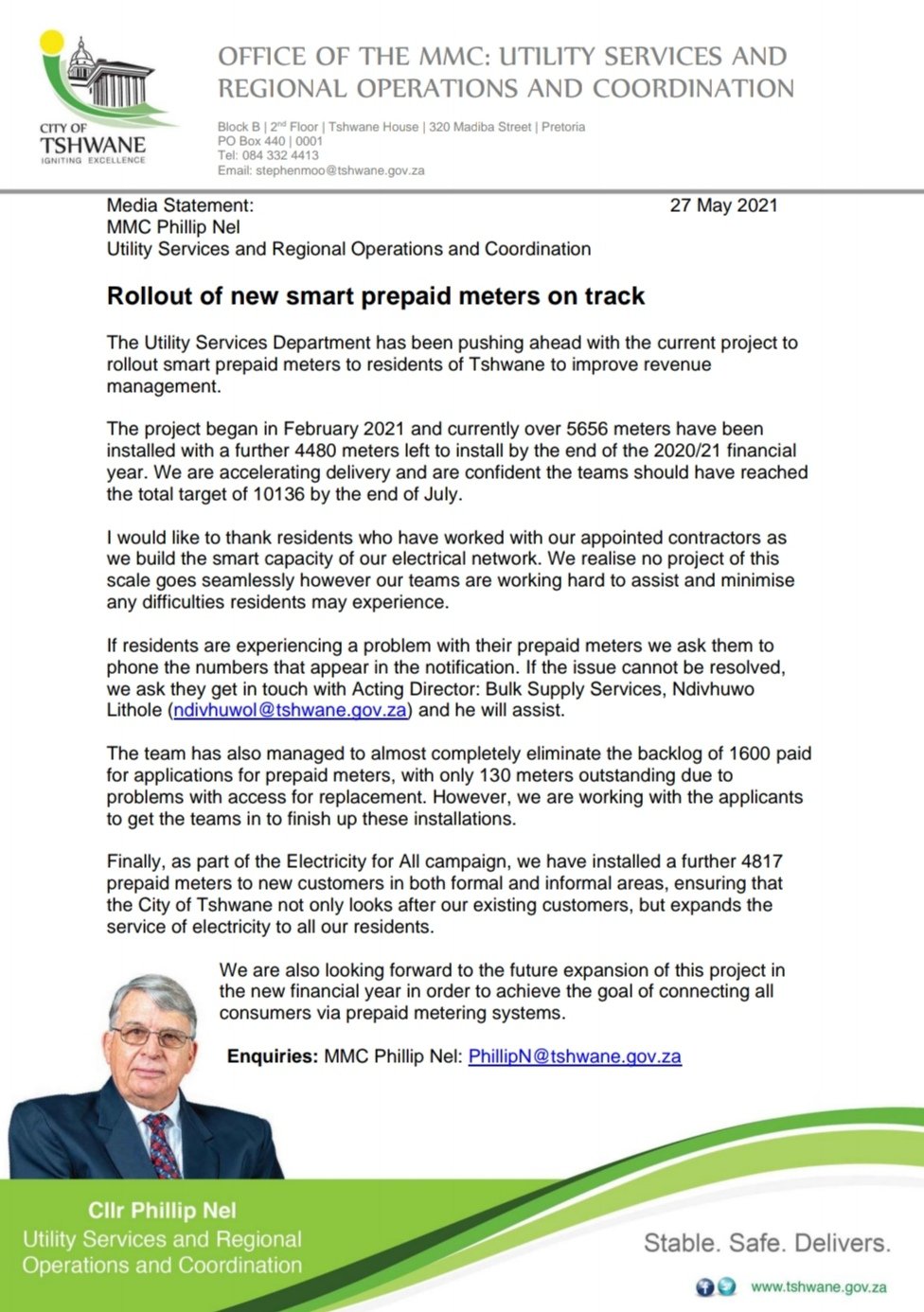 City of Tshwane on Twitter: "Rollout of new smart prepaid meters on track https://t.co ...