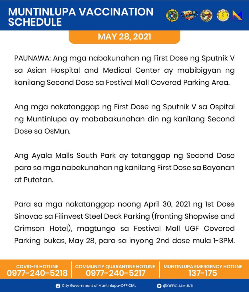 Official Muntinlupa On Twitter Vaccination Sa Munti Tingnan Ang