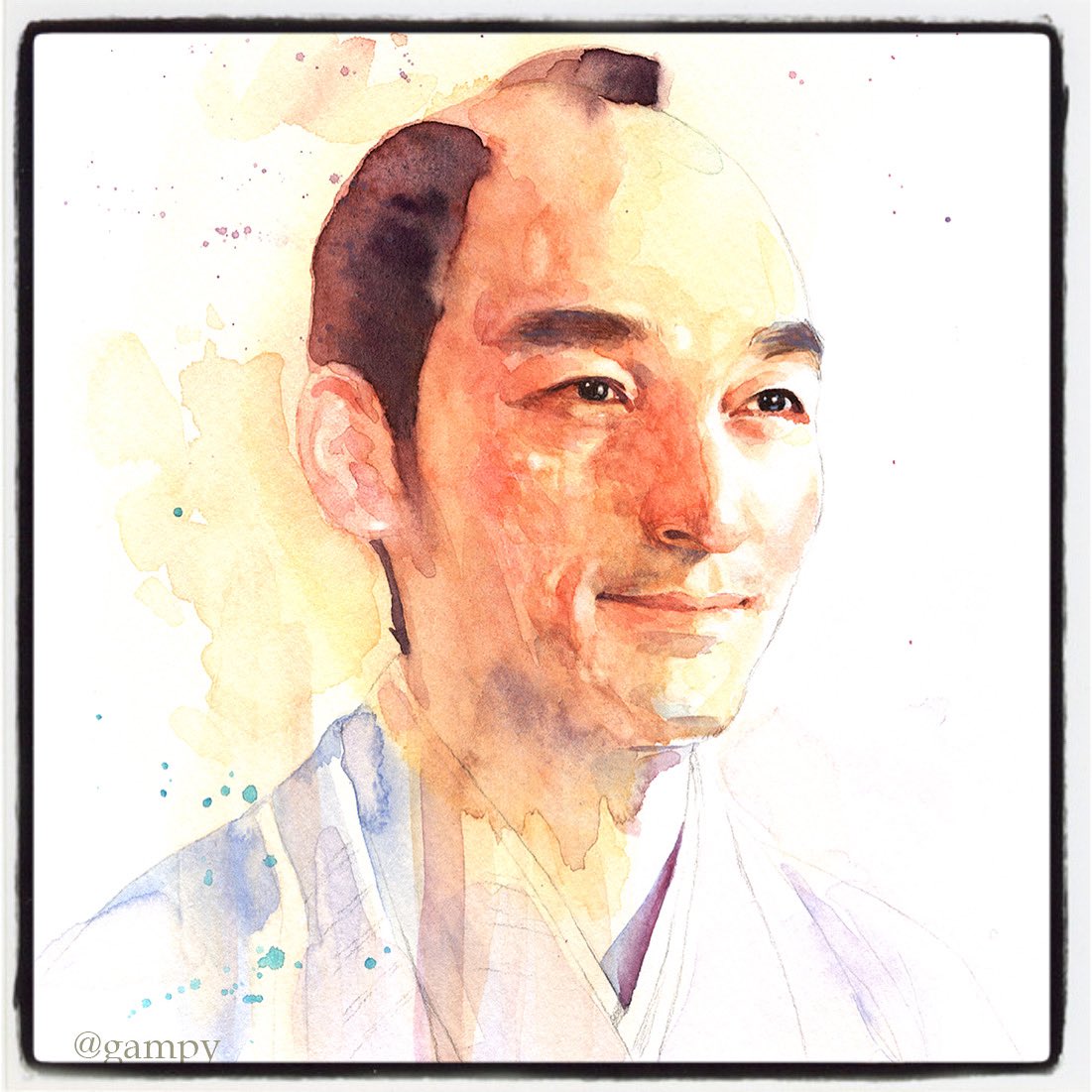 「慶喜と平岡 #青天を衝け #fanart #watercolor 」y.ganpukuの漫画