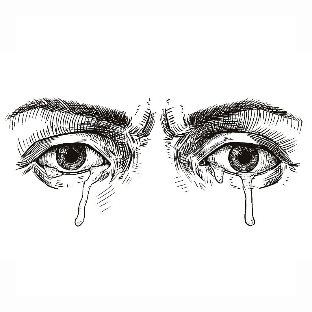 Man Crying Eyes Drawing