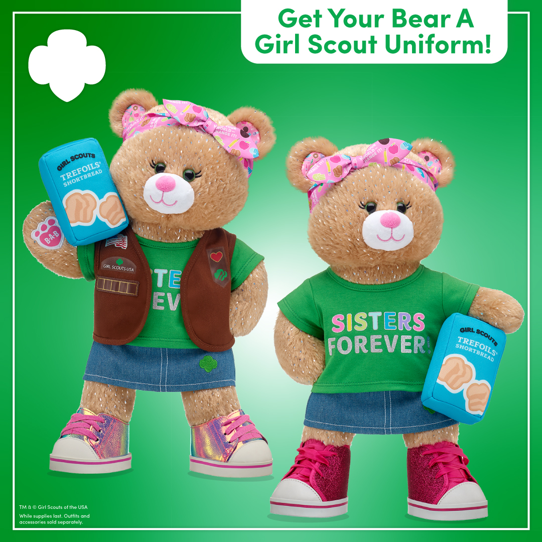 buildabear on Twitter: "Make a FURever friend with Girl Scout Trefoil Bear! You can even get her ...