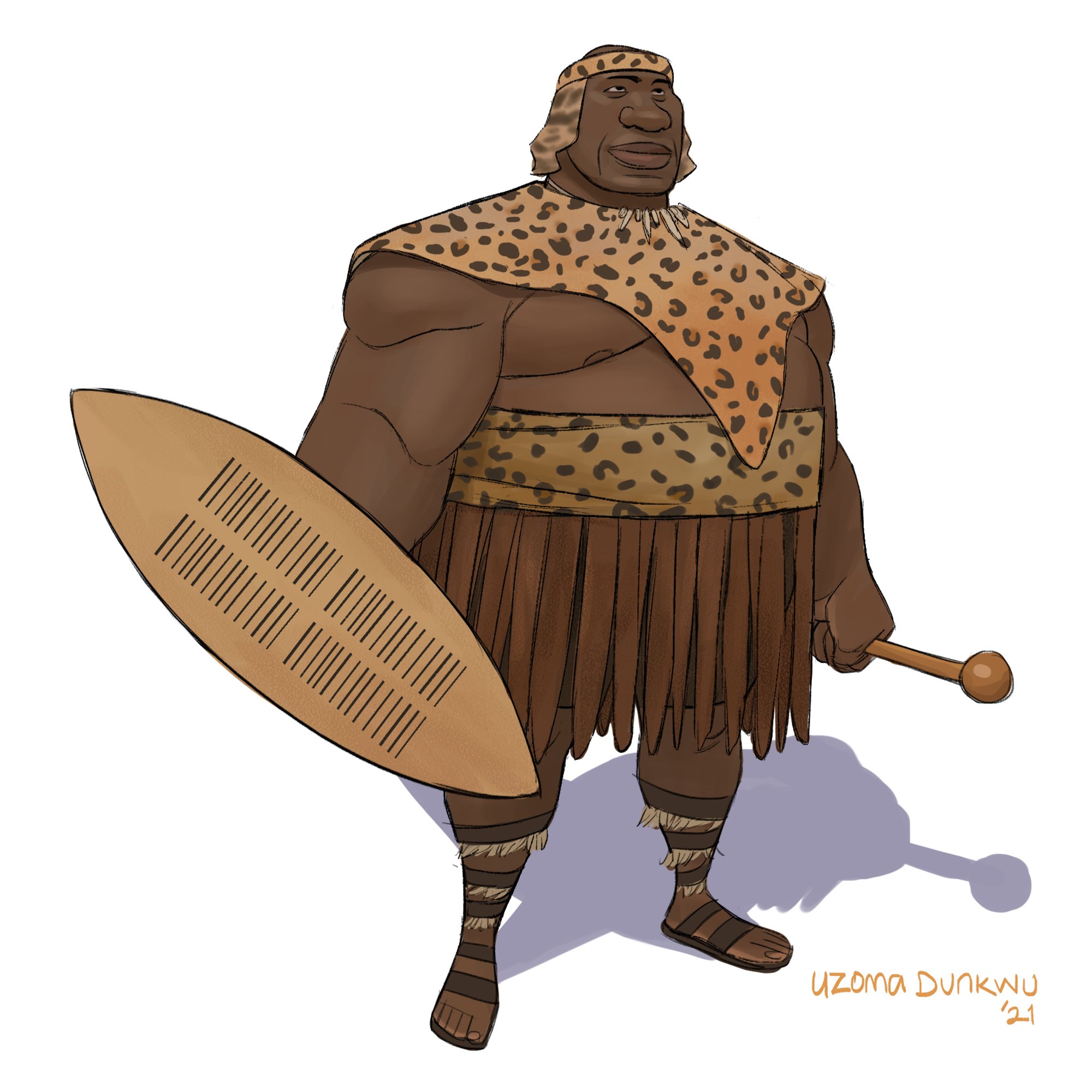 African Zulu Warrior Drawing
