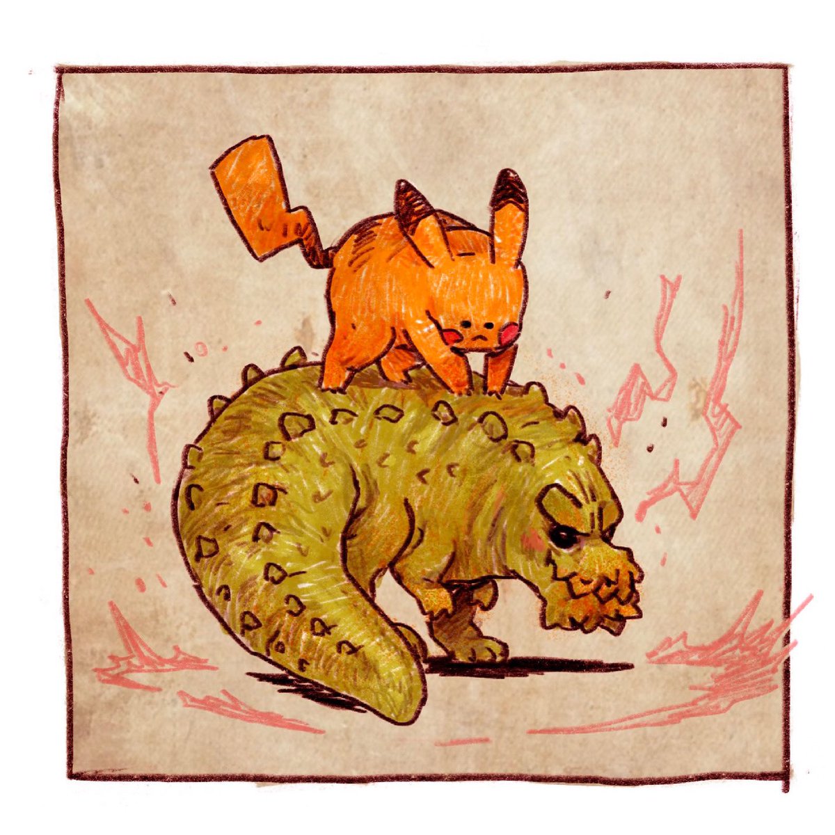 「Pikachu and Pickle! Pickle is growing fast, surely won't get」Trudi ...