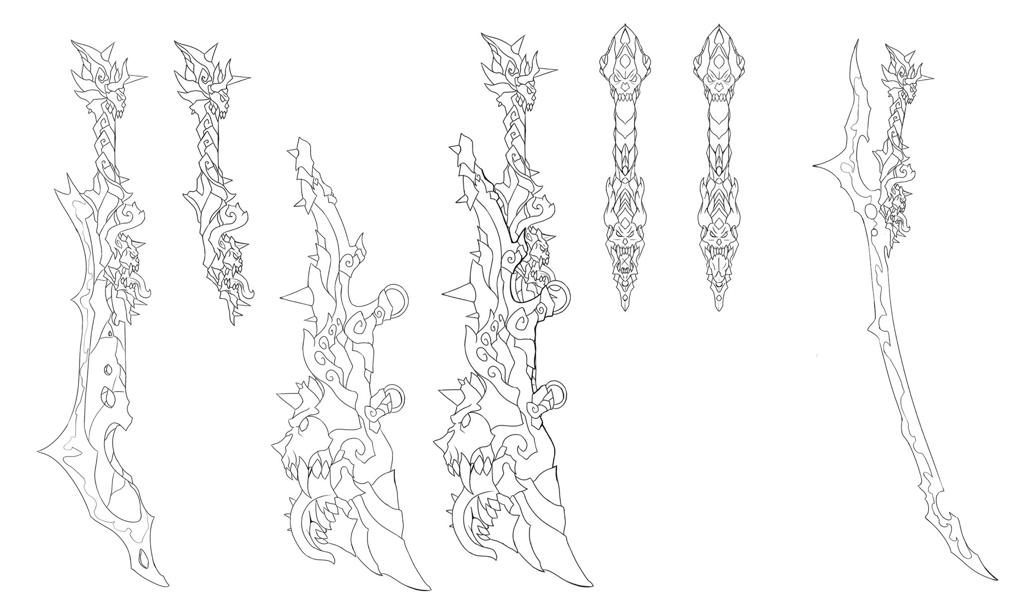 Demon Sword Drawings