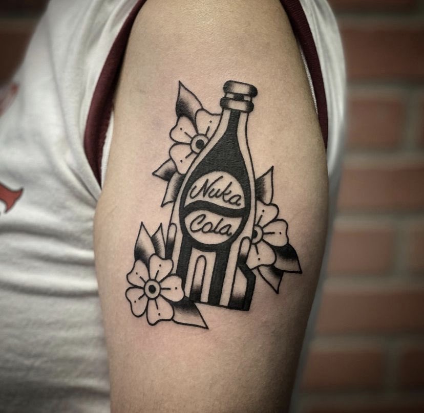 Traditional Alcohol Bottle Tattoo