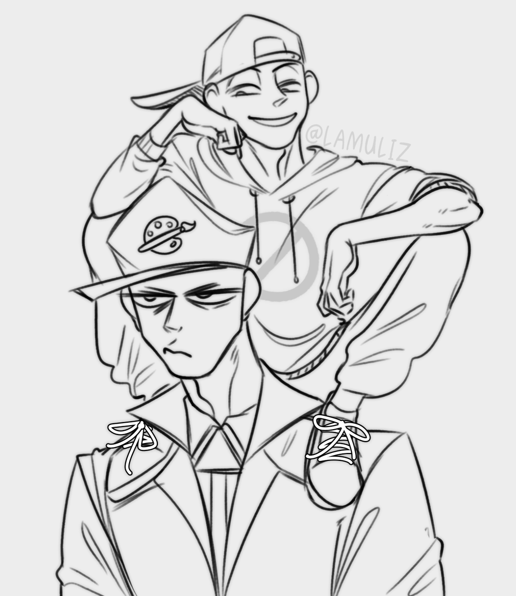 「Drew fanart of these two The characters belong to @XRAY32P 」Lamu 🎗️🇵🇸の漫画
