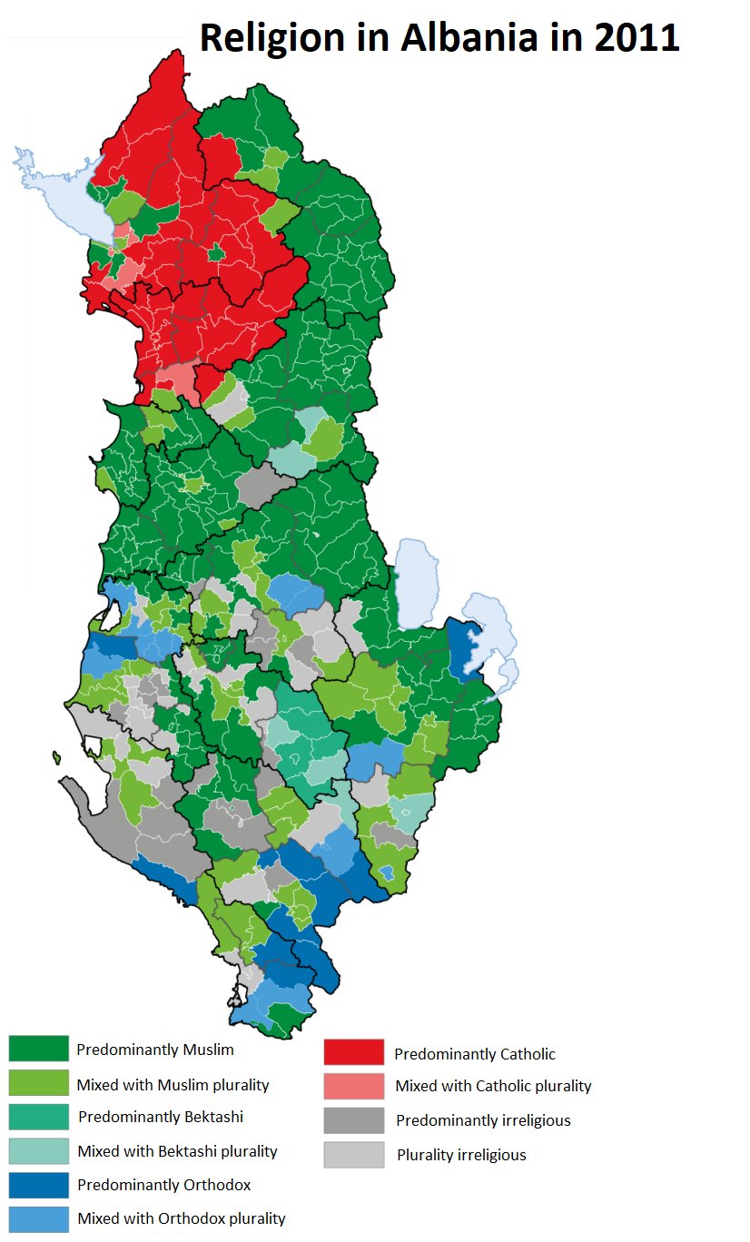 Albania religion maps
